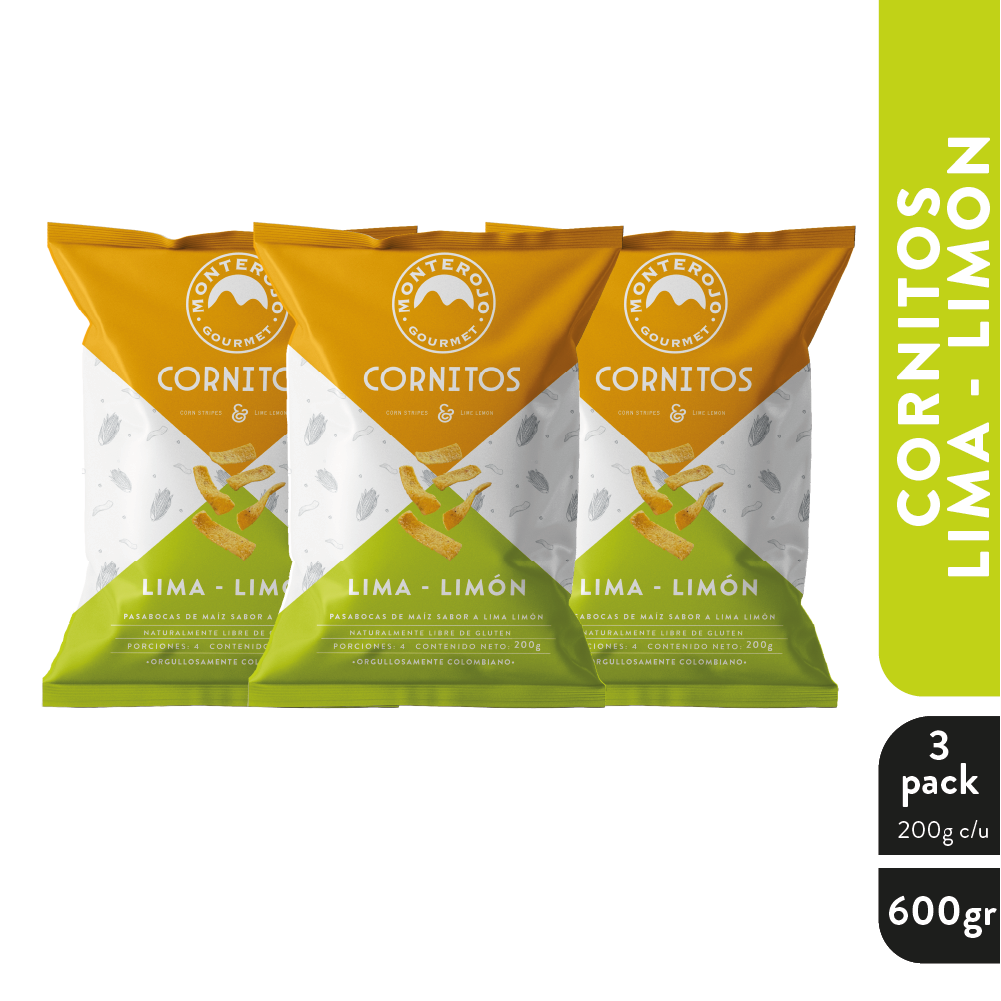 3 Pack Cornitos Lima Limón 600gr